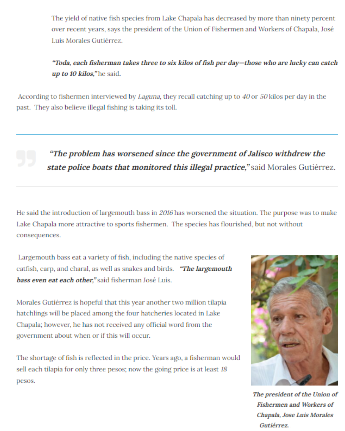 Fishermen: Native Lake Chapala Fish Species in Decline - Lake Chapala ...