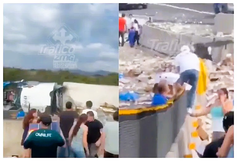 VIDEOS: Meat Truck Overturns on Guadalajara–Puerto Vallarta Highway ...